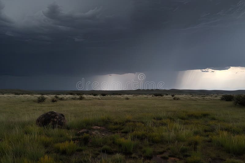 Storm Clouds Rolling in, with Rain and Hail Beginning To Fall Stock ...