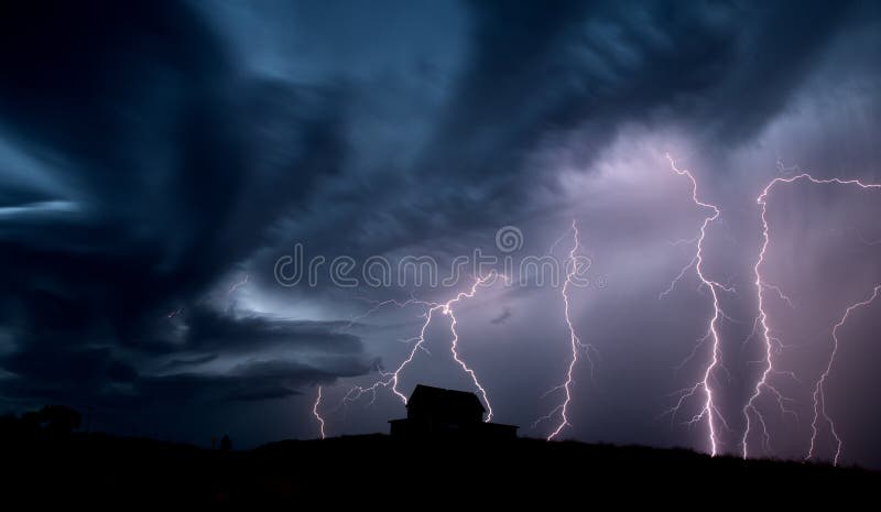 Storm Clouds Saskatchewan Lightning Stock Photo - Image of rain ...