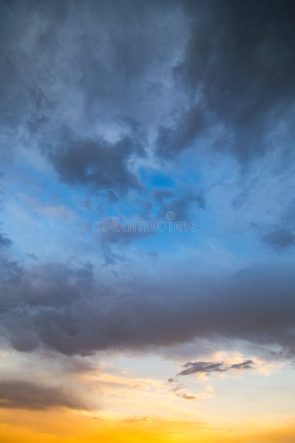 Storm Clouds in the Sky at Sunset As Background Stock Image - Image of ...
