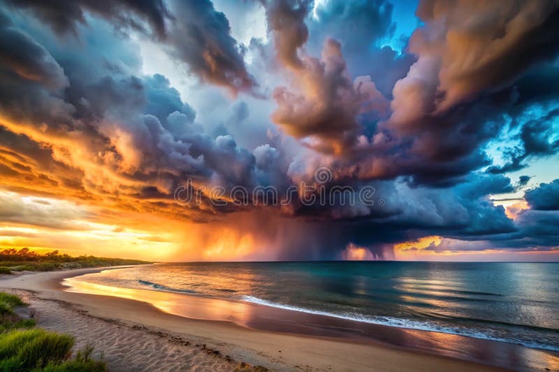 Storm clouds stock illustration. Illustration of evening - 363256571