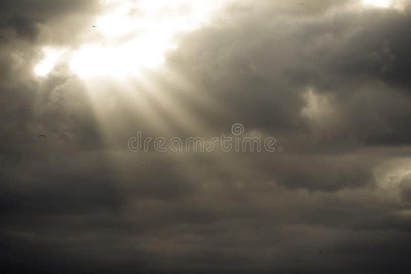 Sun Rays through Storm Clouds Stock Photo - Image of nature, heaven ...