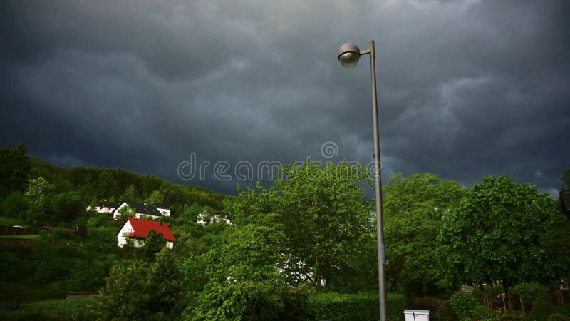 Storm Clouds Thunderclouds Over the Village in Spring Stock Image ...