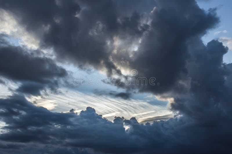 Dramatic Stormy Sky, Dark Clouds before Rain Stock Photo - Image of ...