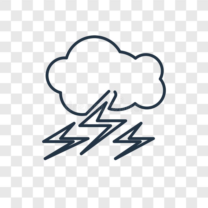 Storm Concept Vector Linear Icon Isolated on Transparent Background ...