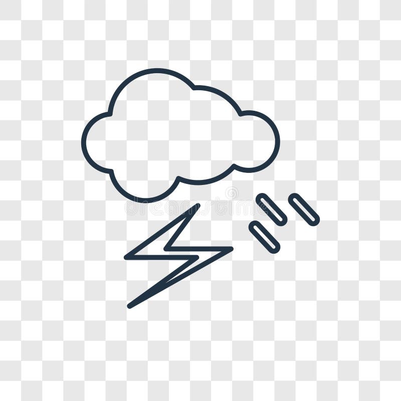 Storm Concept Vector Linear Icon Isolated on Transparent Background ...
