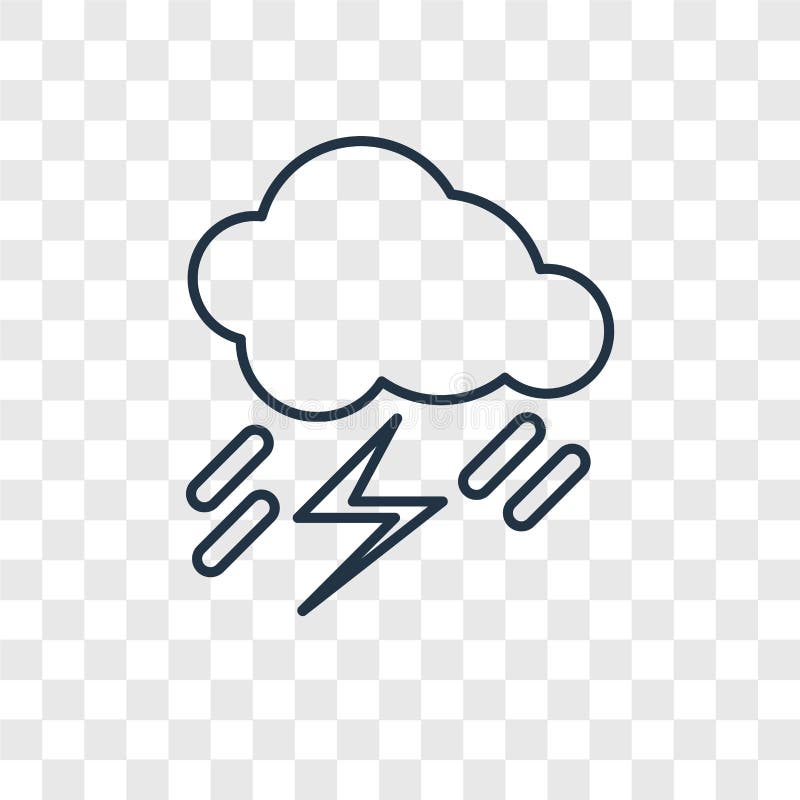 Storm Concept Vector Linear Icon Isolated on Transparent Background ...