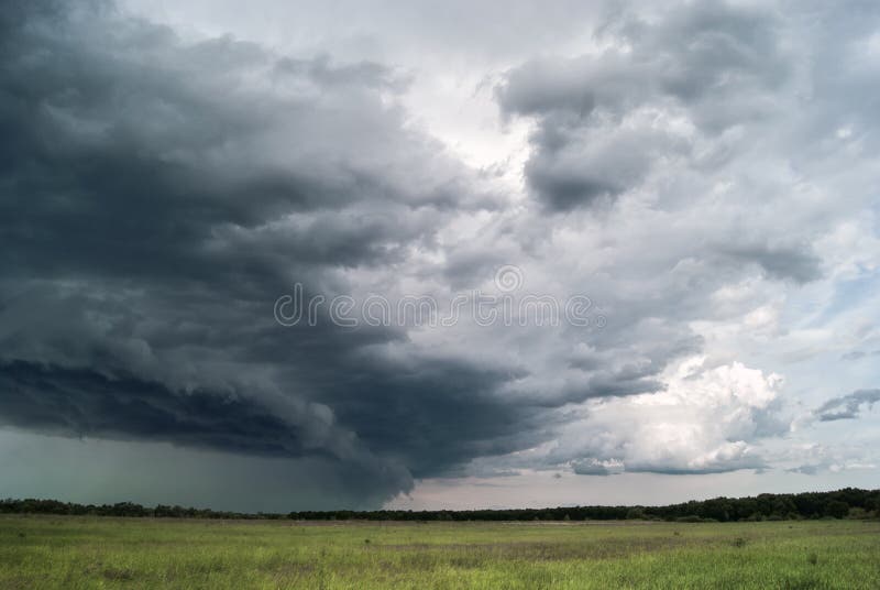 Storm Cyclone Over Summer Fields and Forests Stock Image - Image of ...