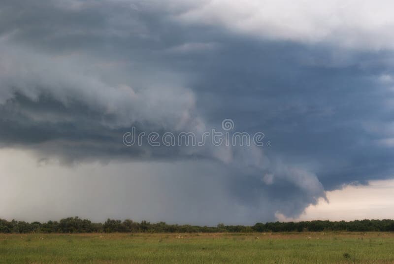 Storm Cyclone Over Summer Fields, Hills and Forests Stock Photo - Image ...