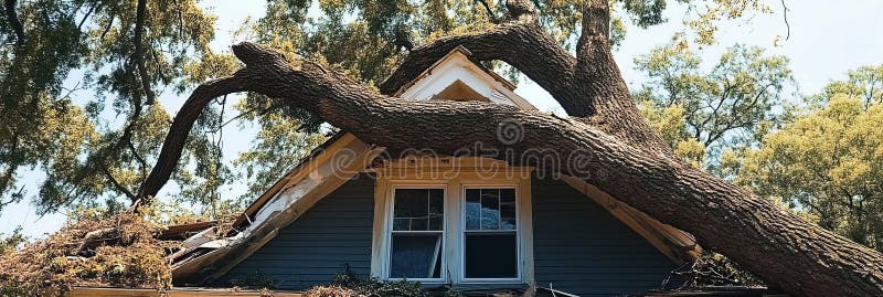 Storm Damage Assessment Tree Fall Causing House Collapse and Urgent ...