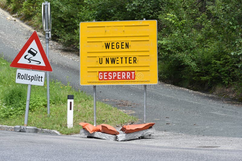 A Storm Damage Warning Sign Stock Photo - Image of weather, storm ...