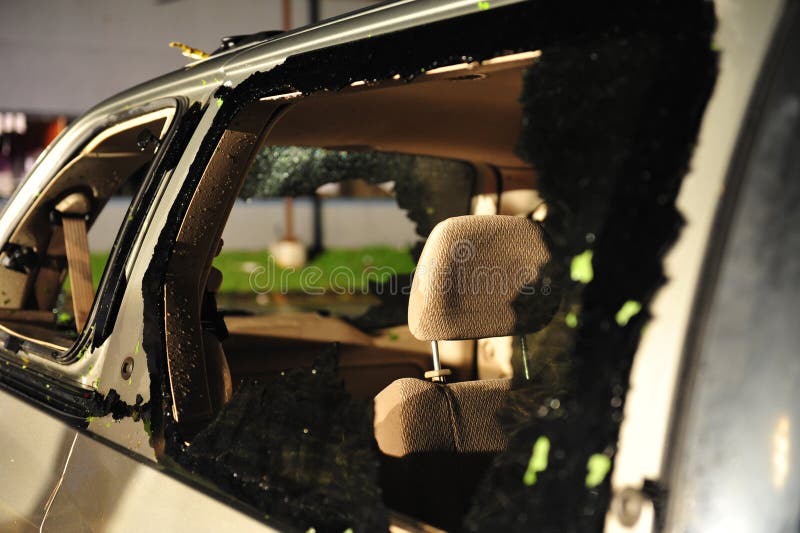 Storm damaged van editorial stock photo. Image of destruction - 19261593