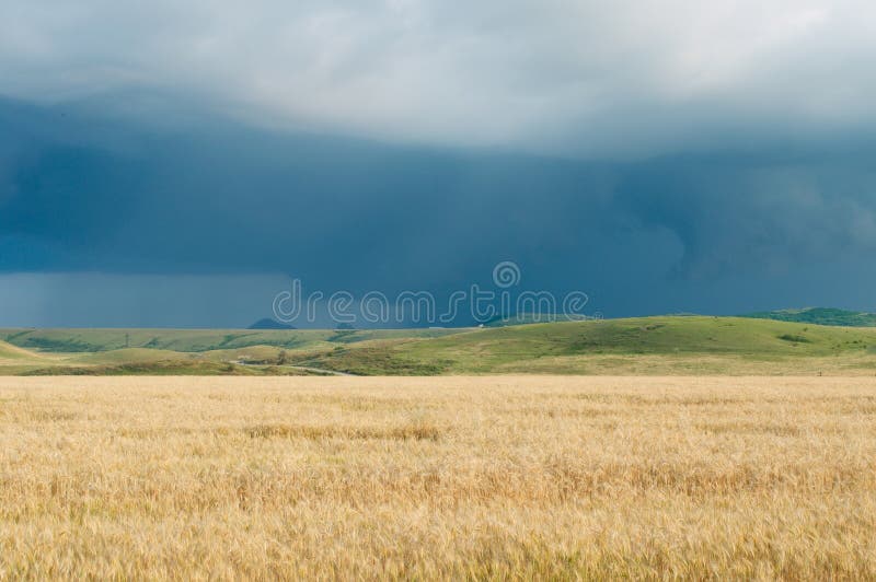 Storm Dark Clouds Over Field Stock Image - Image of plain, dramatic ...
