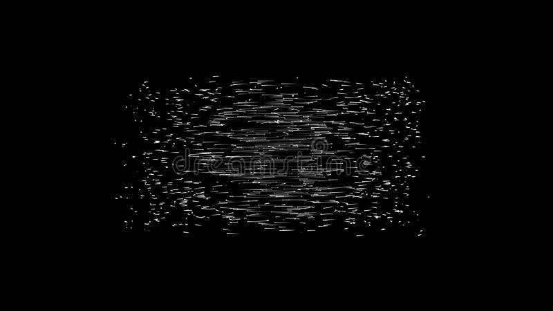 Storm of Fine Particles and Lines Monochrome Video on Black Background ...