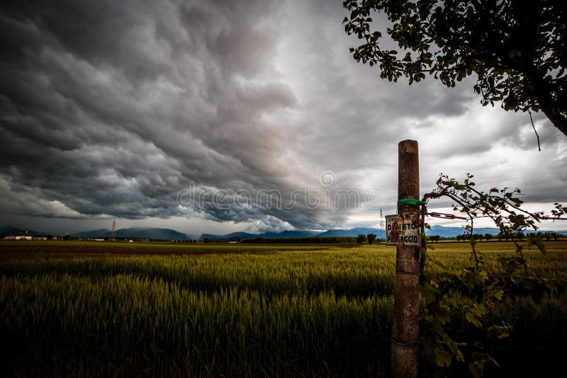 Storm over the fields stock image. Image of farm, outdoor - 100899953