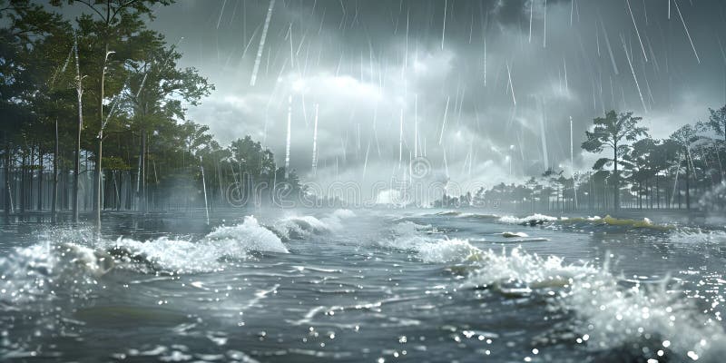 Storm with Heavy Rainfall Caused a Major Flooding Background - Ai ...