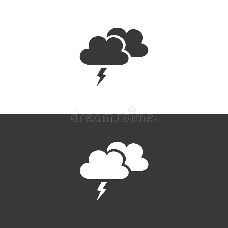Storm. Icon with Shadow on a Beige Circle. Fall Vector Illustration ...