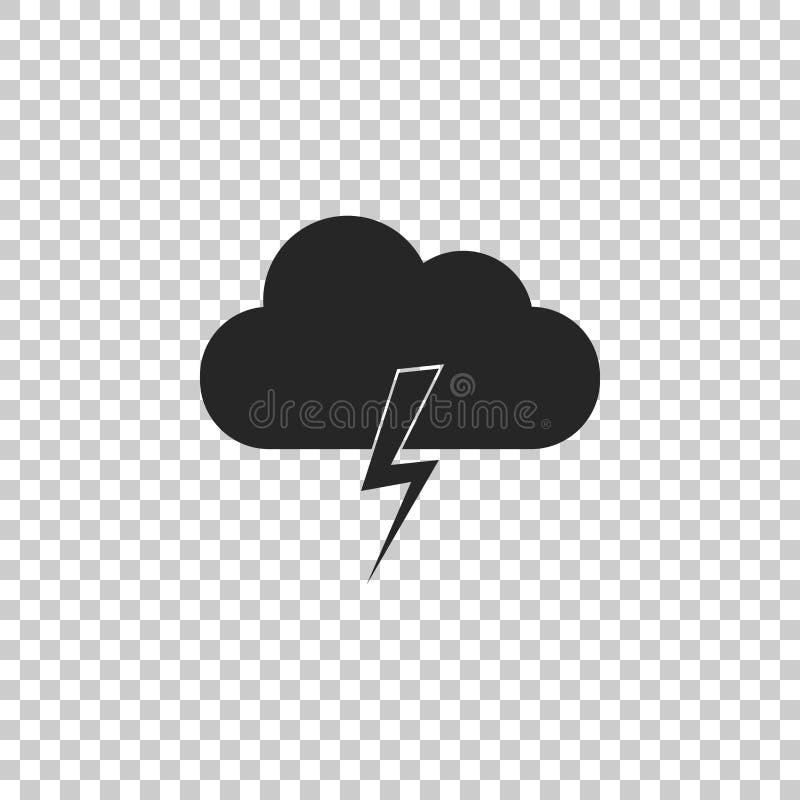 Storm Icon Isolated on Transparent Background. Cloud and Lightning Sign ...