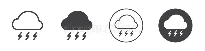 Storm Icon Simple Outline Vector Logo Stock Vector - Illustration of ...