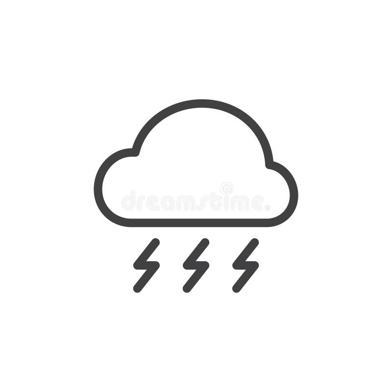 Storm Icon Simple Outline Vector Logo Stock Vector - Illustration of ...