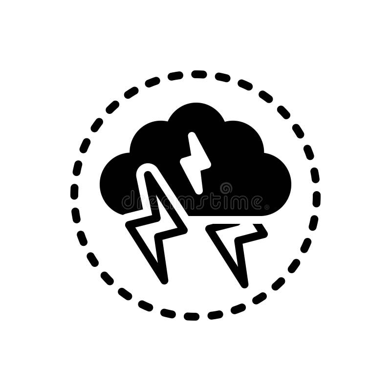 Black Solid Icon for Storm, Tempest and Squall Stock Vector ...