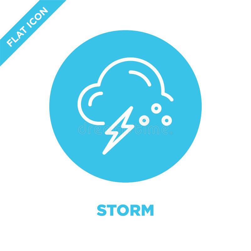 Storm Icon Vector from Weather Collection. Thin Line Storm Outline Icon ...