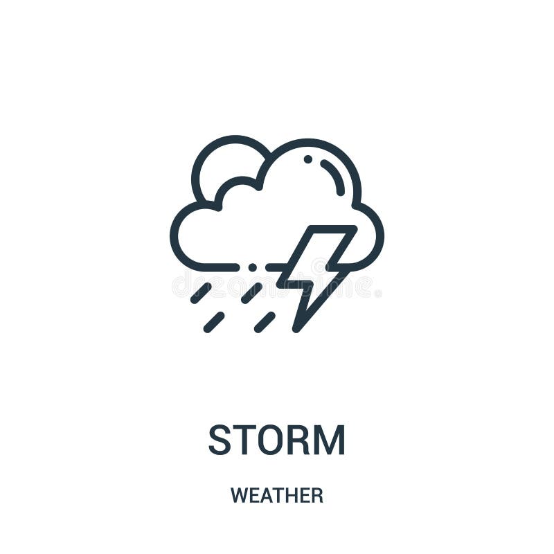 Storm Icon Vector from Weather Collection. Thin Line Storm Outline Icon ...