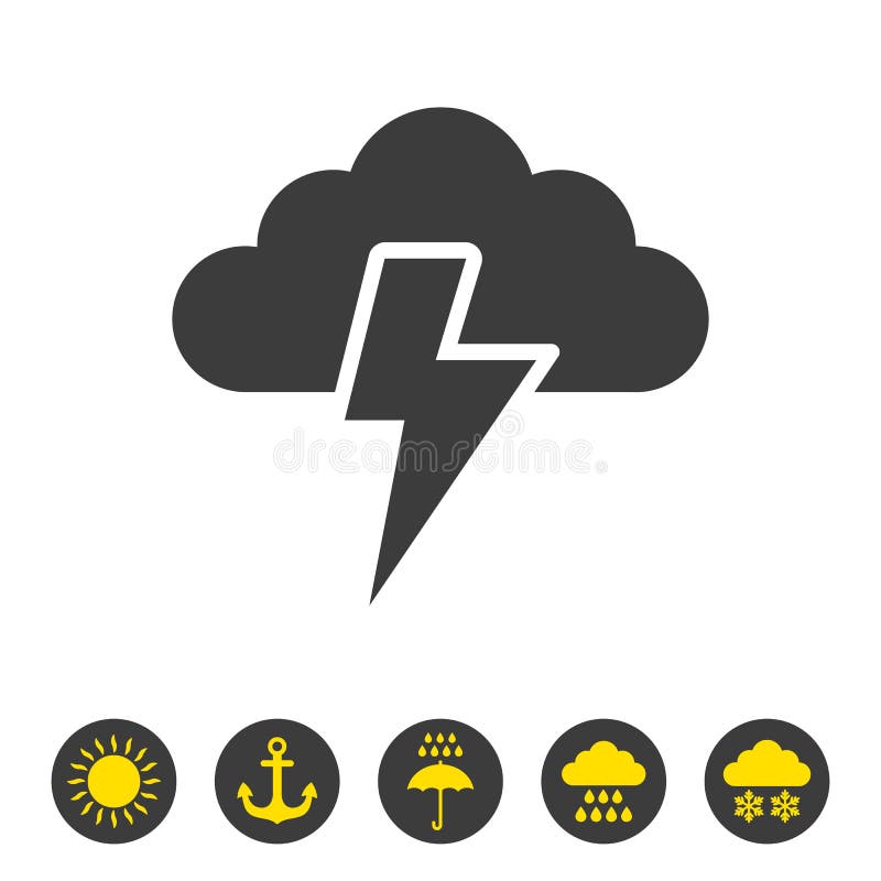 Storm Icon on White Background. Stock Illustration - Illustration of ...