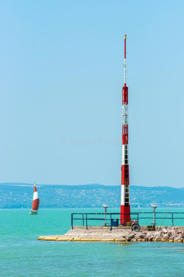 Storm Indicator On The Shores Of A Sea Stock Image - Image of sailboat ...