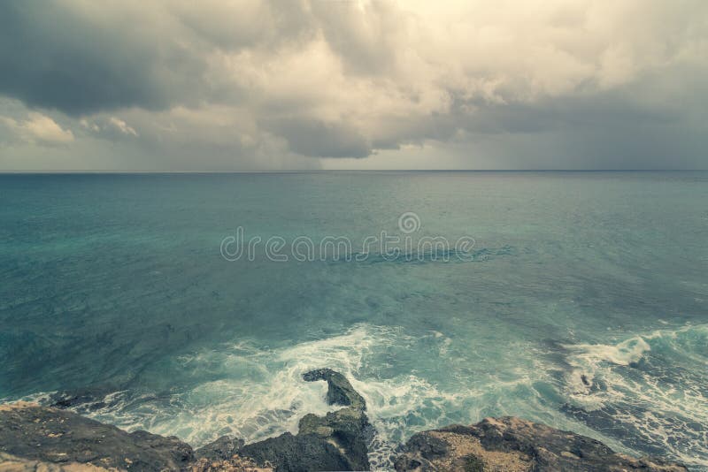 Storm on Isla Mujeres, Cancun, Mexico Stock Image - Image of seascape ...