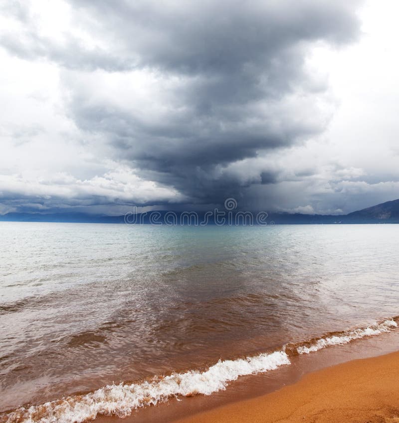 Storm on lake stock image. Image of clouds, beach, sand - 54191011