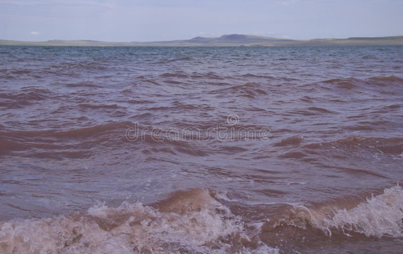Storm on the Lake, the Wind Drives the Waves Stock Photo - Image of ...
