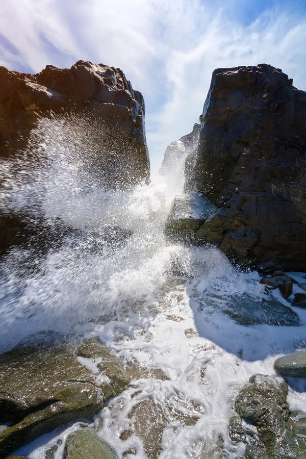 Storm large wave stock image. Image of shore, stone, street - 76170869