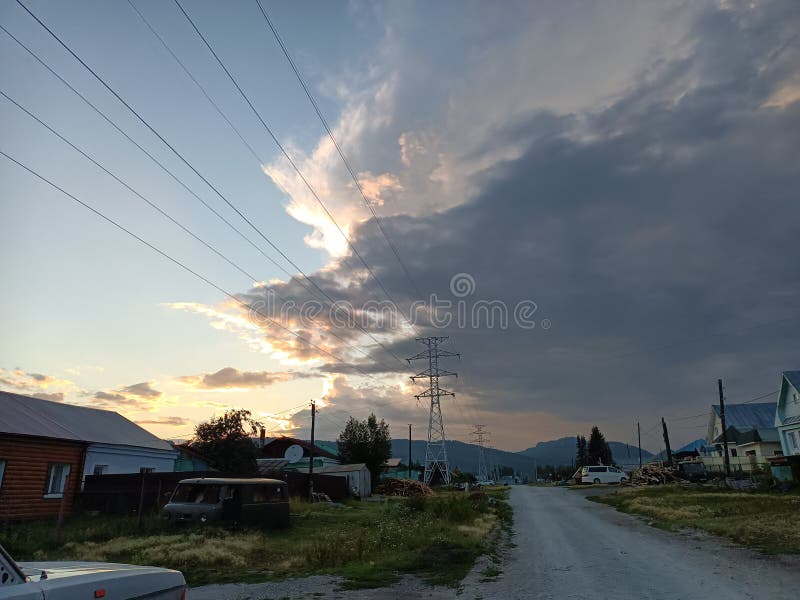 The storm is leaving stock photo. Image of morning, dawn - 226547072