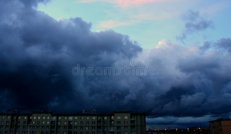 Storm stock photo. Image of blue, color, sity, clouds - 93856072