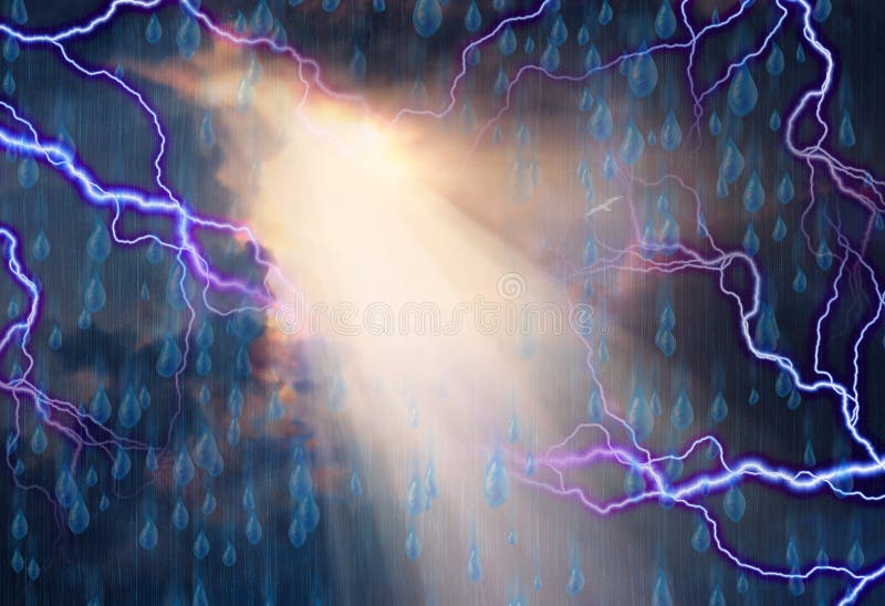 Storm and Light Streaming stock illustration. Illustration of danger ...