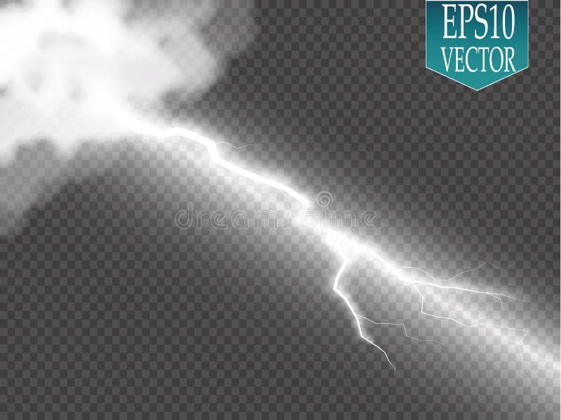 Storm with Lightning Isolated on Transparent Background. Stock Vector ...