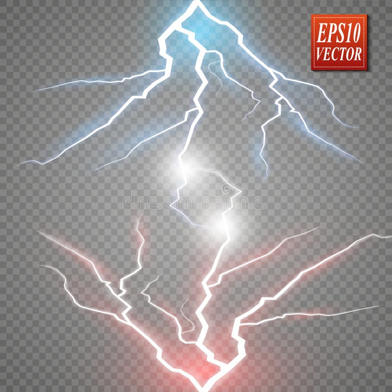 Storm with Lightning Isolated on Transparent Background. Stock Vector ...