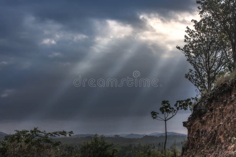 HDR of a Storm Sky with the Sun Shining Trough Stock Photo - Image of ...