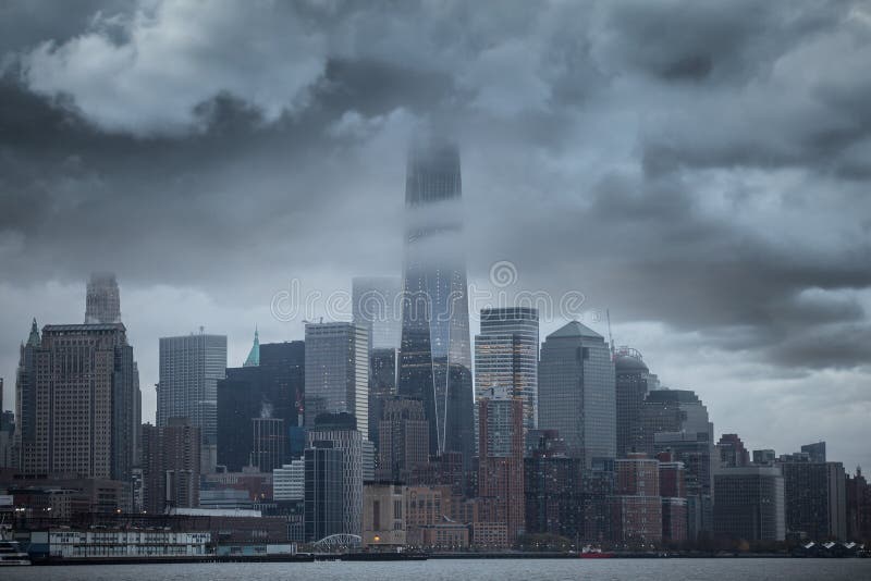 Storm in Manhattan. stock image. Image of cloudy, manhattan - 66251055