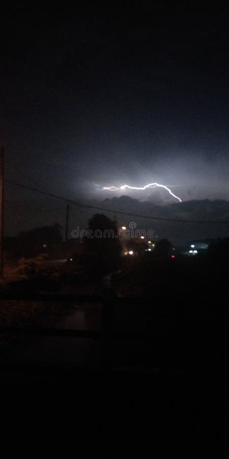 Storm at Night stock photo. Image of storm, thunder - 208261146