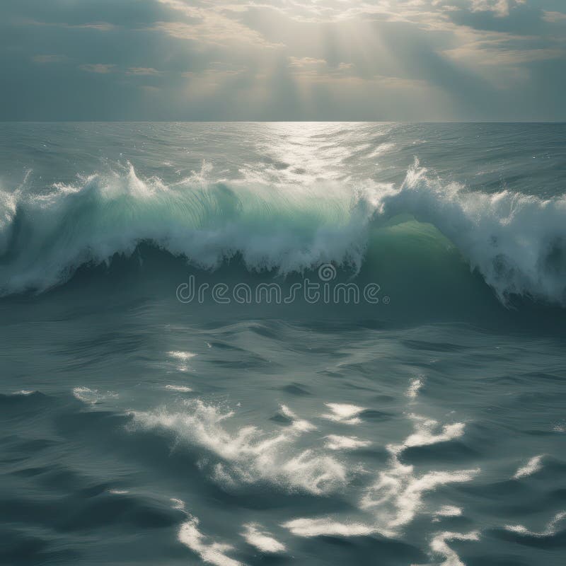 Storm in the Ocean. Color Illustration Stock Illustration ...