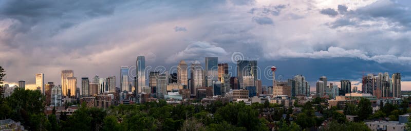 Storm Over Calgary, Alberta Stock Image - Image of city, urban: 190134551