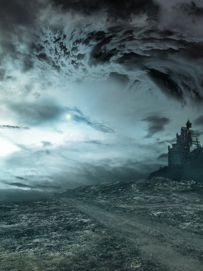 Storm over castle stock image. Image of clouds, storm - 296495109