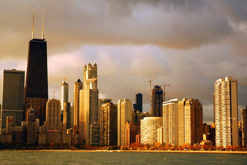 Storm over Chicago editorial photo. Image of lake, avenue - 248749106