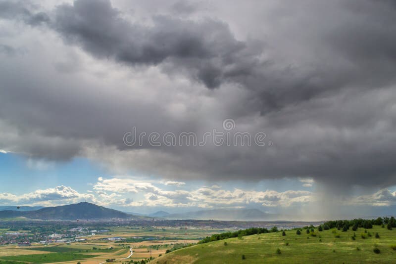 Storm over city stock photo. Image of weather, climate - 49604522