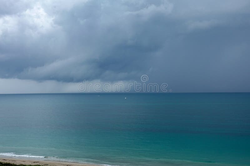 A Storm Over the Colorful Atlantic Ocean with Dark Clouds Stock Image ...