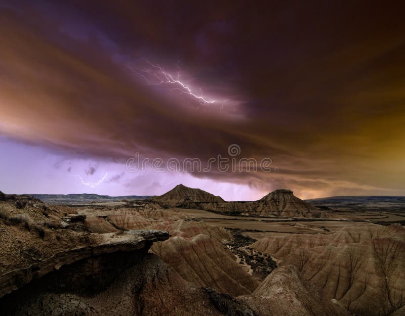 Storm over the desert stock image. Image of storm, drought - 32571243