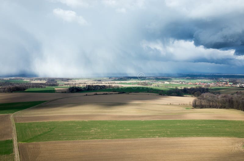 Storm over the field stock image. Image of green, pouring - 52529085