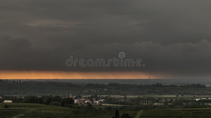Storm over the fields stock image. Image of land, beautiful - 97864177