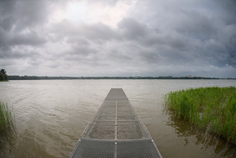 Storm over the lake stock photo. Image of dock, weather - 53775750